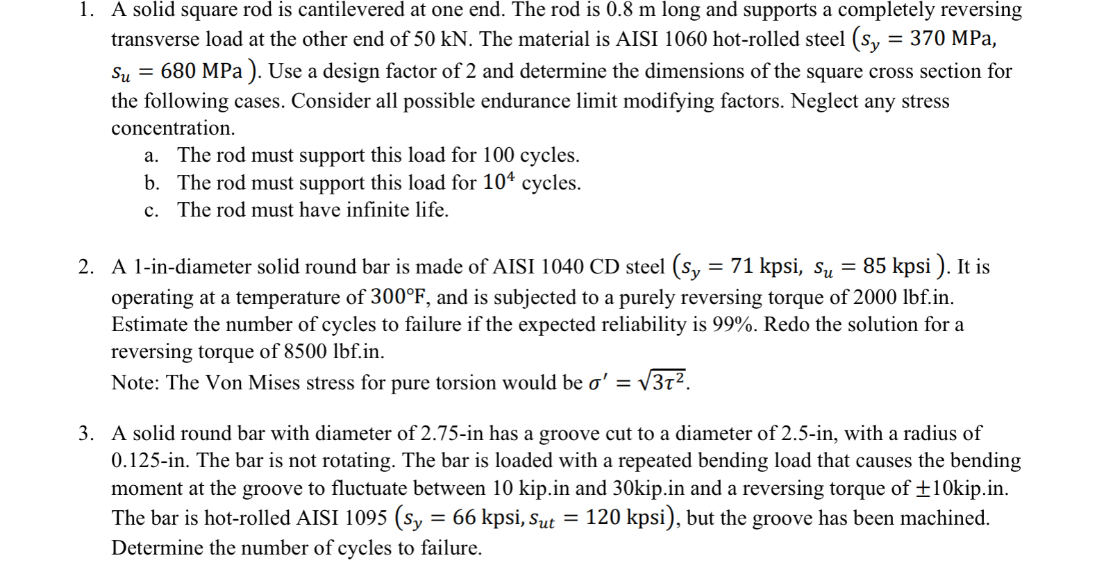 Solved A solid square rod is cantilevered at one end. The | Chegg.com
