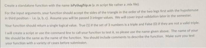Solved Create a standalone function with the name | Chegg.com