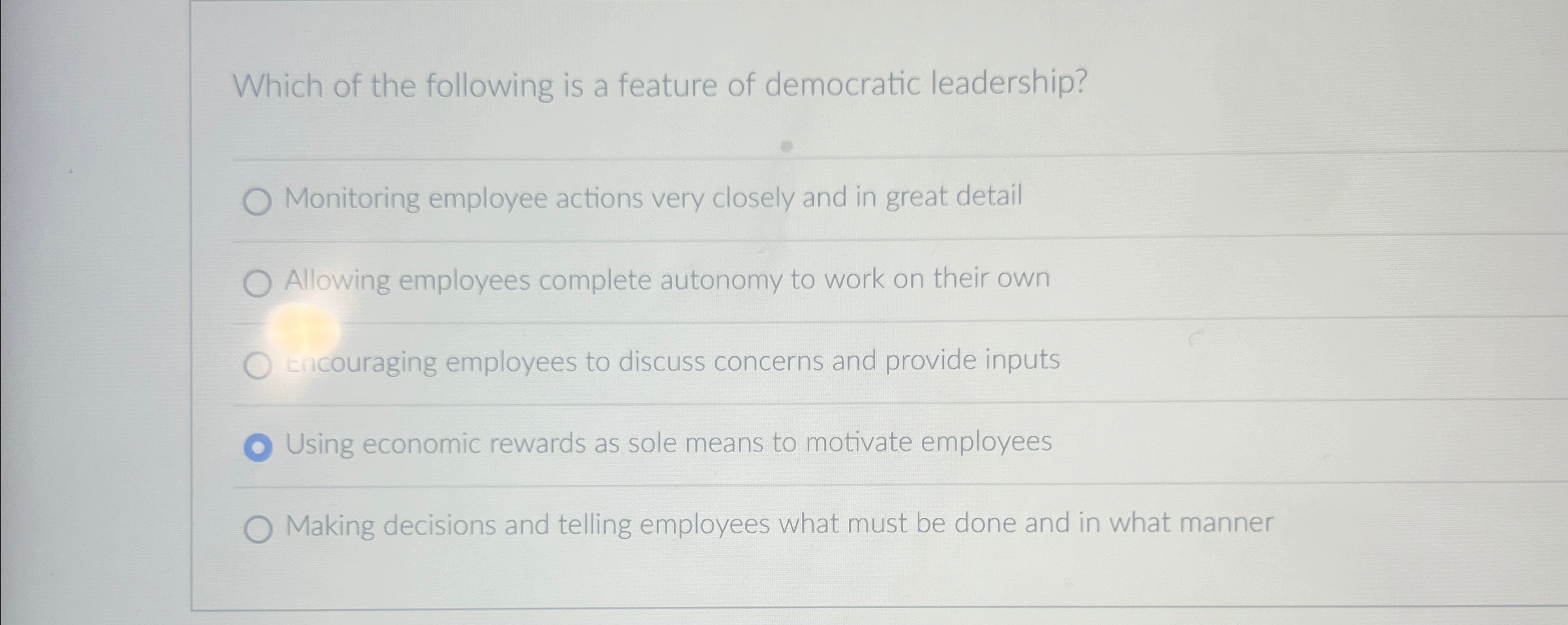 Solved Which of the following is a feature of democratic | Chegg.com