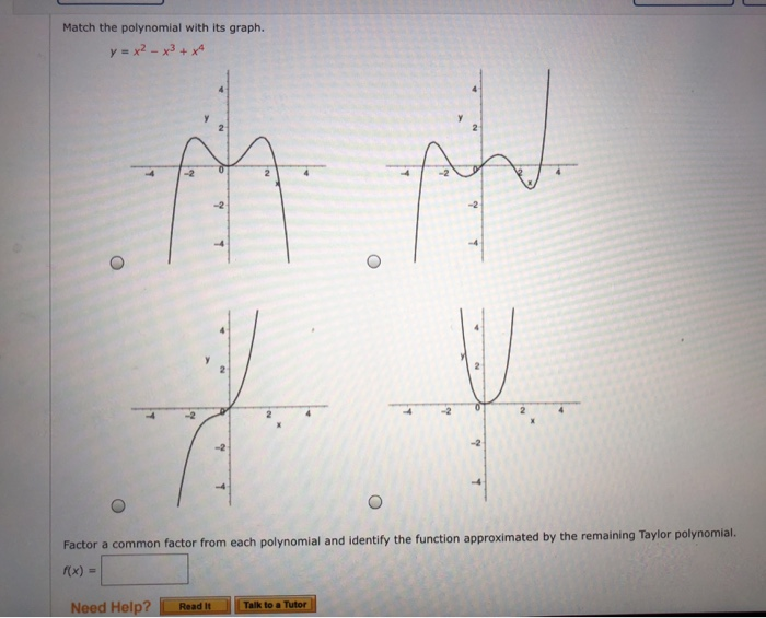 Solved Match the polynomial with its graph. y=x²x3 + x | Chegg.com