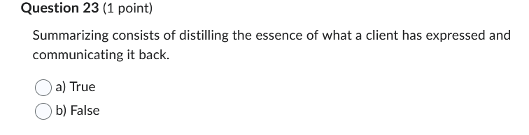 Solved Question 23 (1 ﻿point)Summarizing consists of | Chegg.com