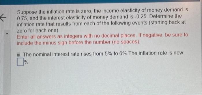 Solved Suppose the inflation rate is zero, the income | Chegg.com