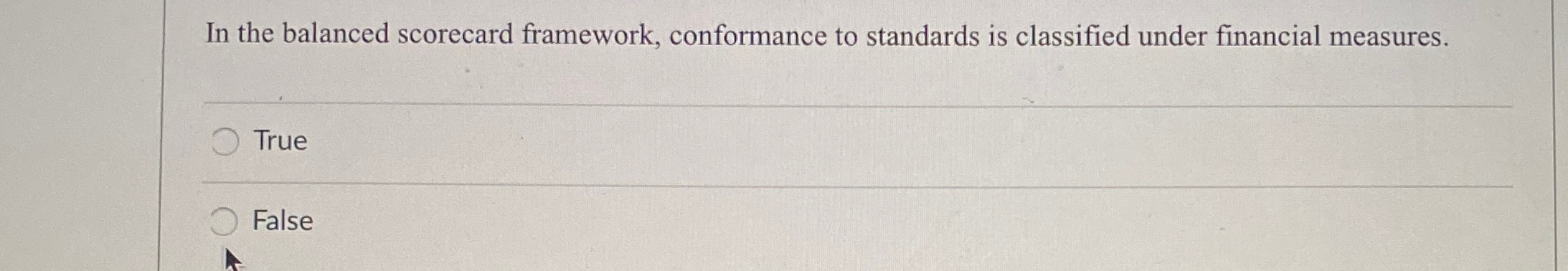 Solved In the balanced scorecard framework, conformance to | Chegg.com