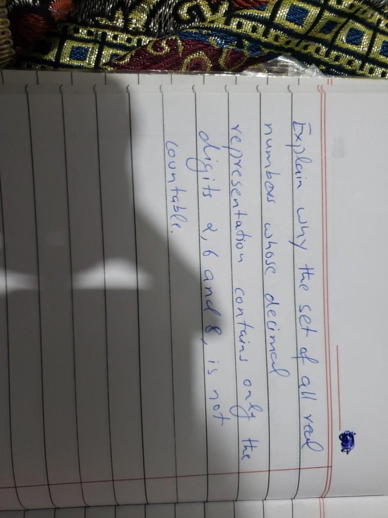 Solved Explain why the set of all real numbers whose decimal | Chegg.com