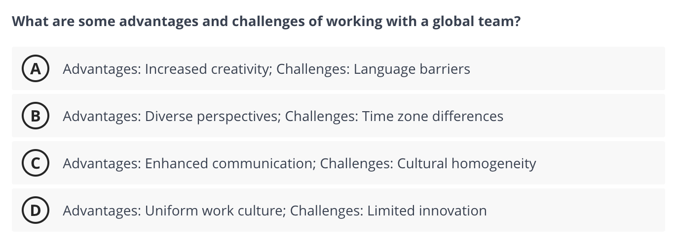 Solved What are some advantages and challenges of working | Chegg.com