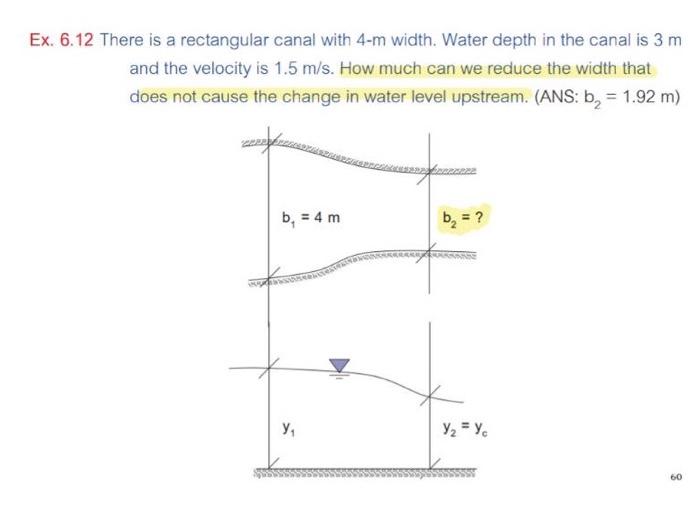 Ex. 6.12 There is a rectangular canal with 4-m width. | Chegg.com