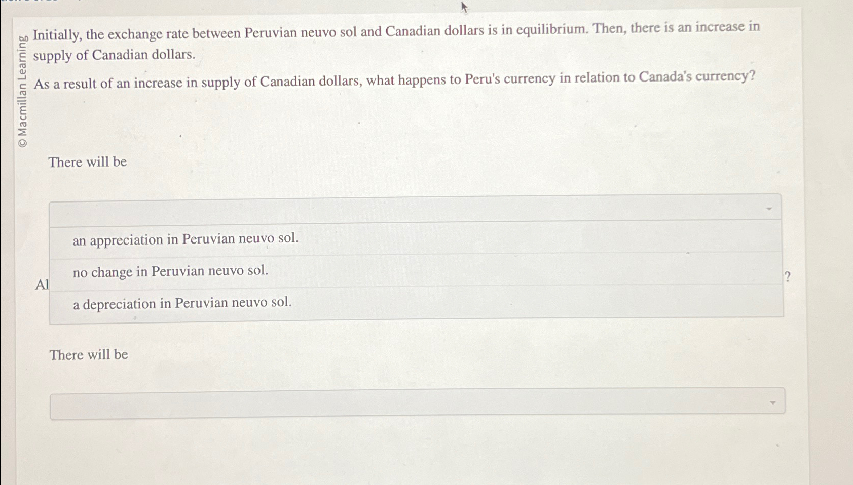 Solved Initially, the exchange rate between Peruvian neuvo | Chegg.com