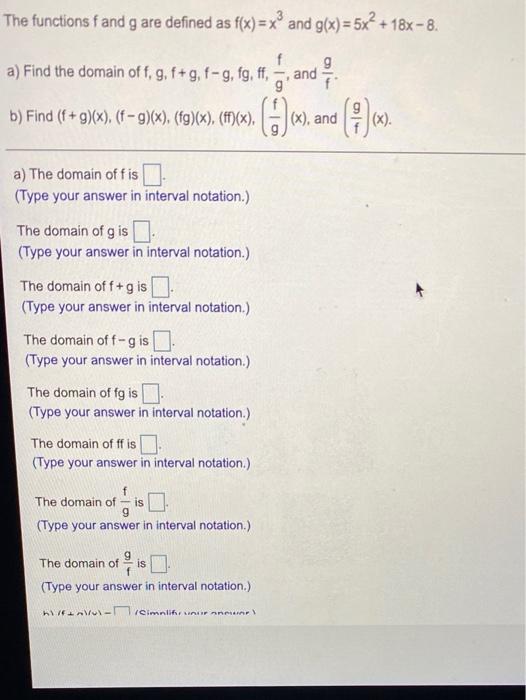 Solved The functions f and g are defined as f(x)=x® and g(x) | Chegg.com