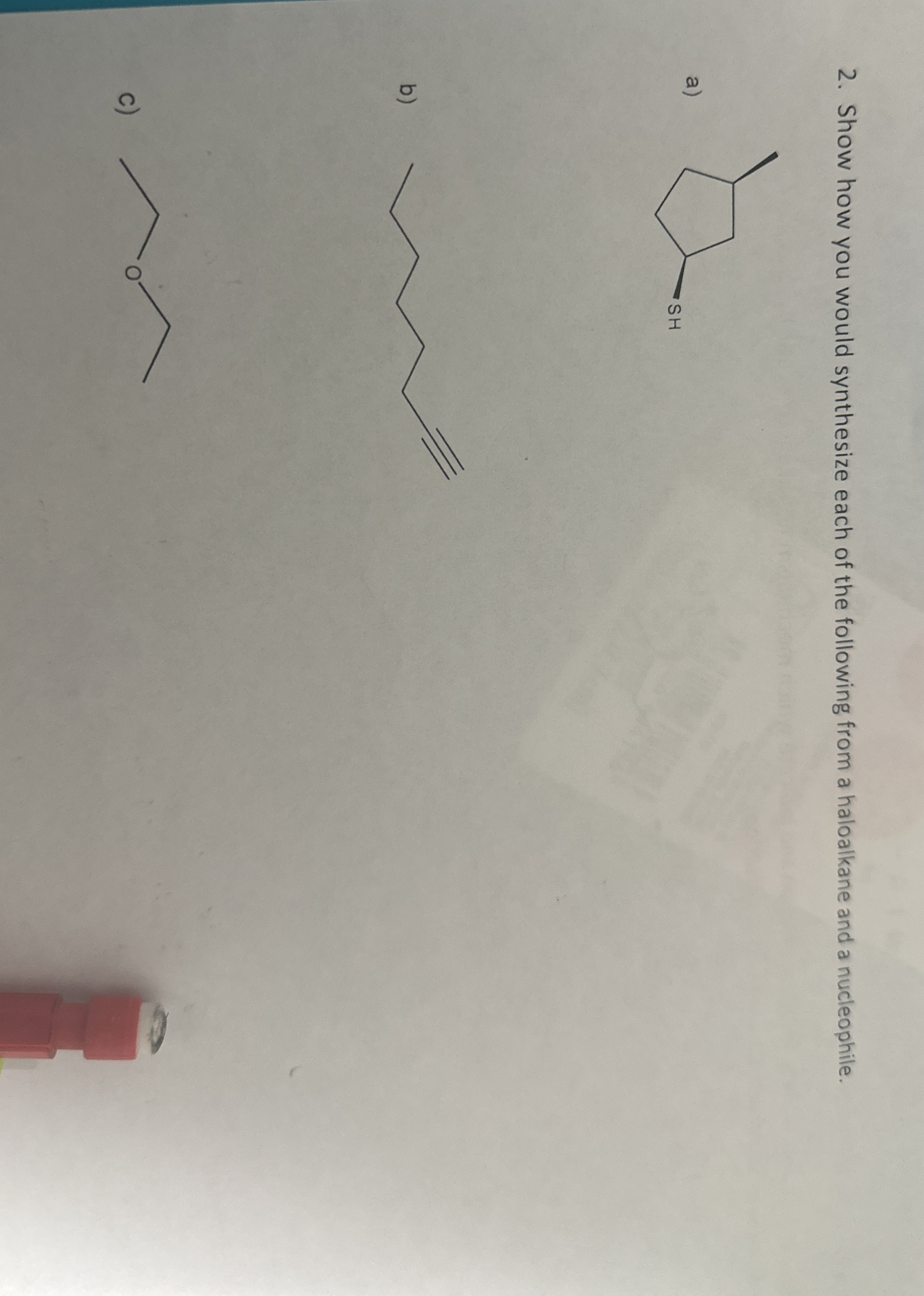 Solved Show how you would synthesize each of the following | Chegg.com