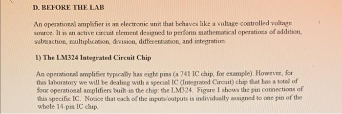 Solved LAB 9: Operational Amplifier Circuits A. OBJECTIVES . | Chegg.com