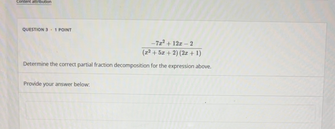 Solved Content attributionQUESTION 3 - 1 | Chegg.com