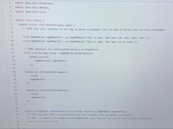 Solved Part 2: Term Frequency Vectors a In homework 5.3, we | Chegg.com