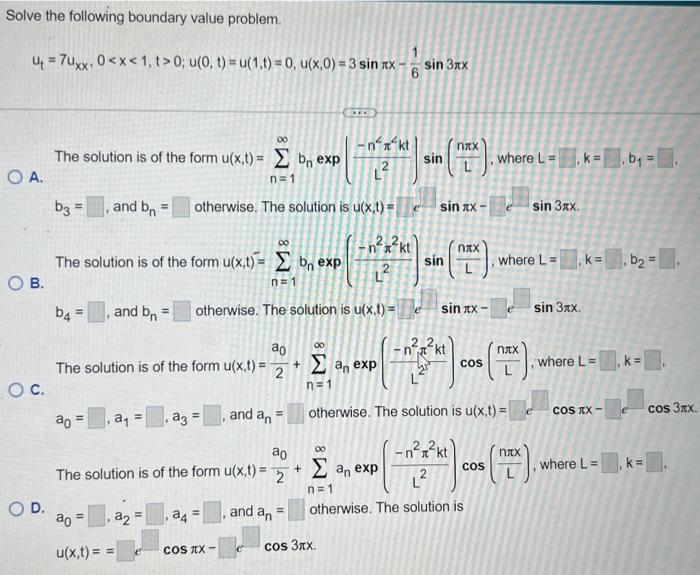 Solved Solve the following boundary value problem. | Chegg.com