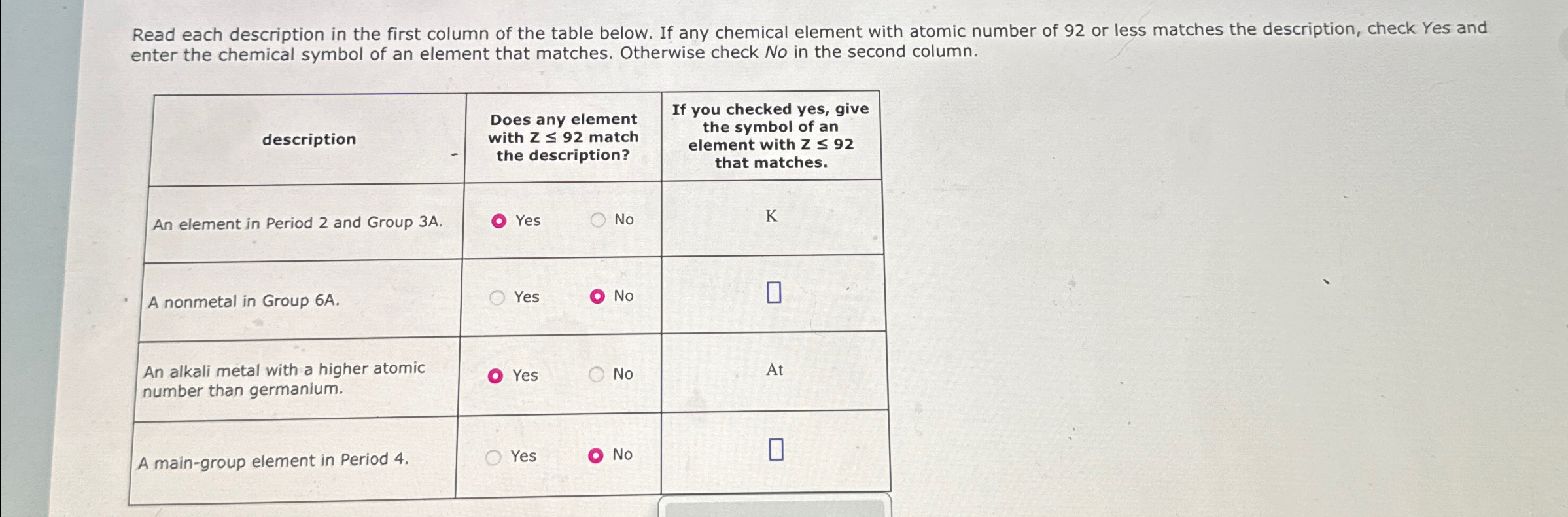 Read each description in the first column of the | Chegg.com