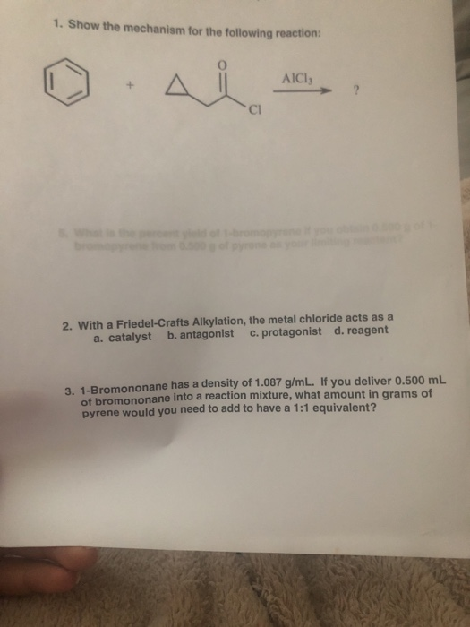 Solved 1. Show the mechanism for the following reaction | Chegg.com