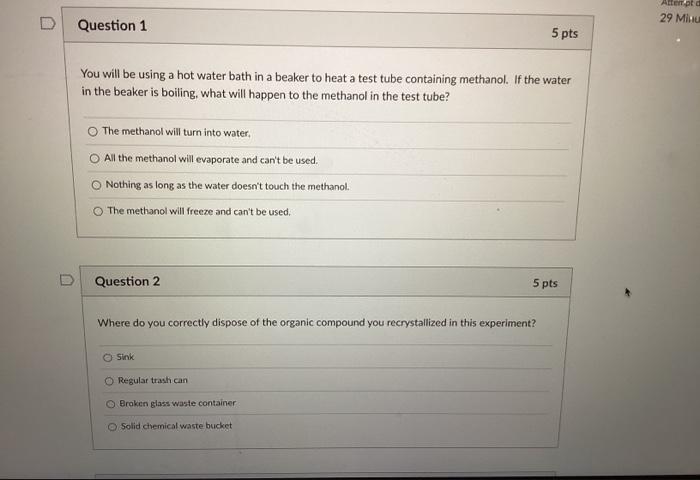Solved You will be using a hot water bath in a beaker to | Chegg.com