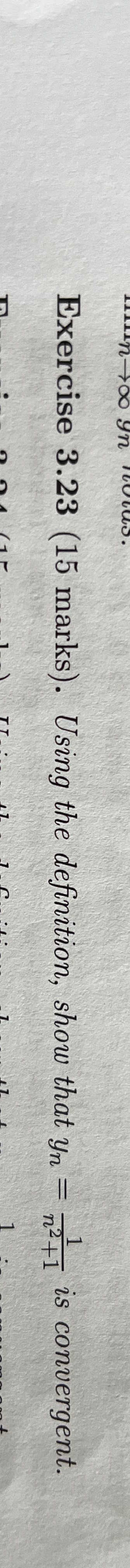 Solved Exercise 3.23 (15 ﻿marks). ﻿Using the definition, | Chegg.com