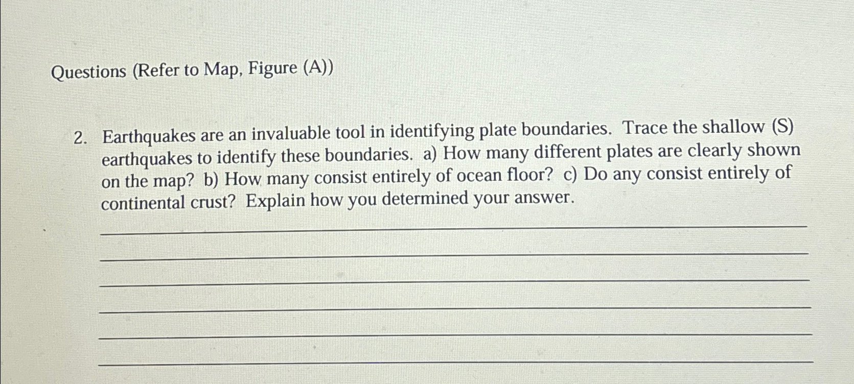 Solved Questions (Refer to Map, Figure (A))2. ﻿Earthquakes | Chegg.com