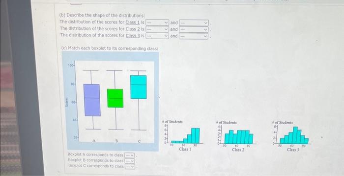 Solved Three classes took a test, with histograms of the | Chegg.com