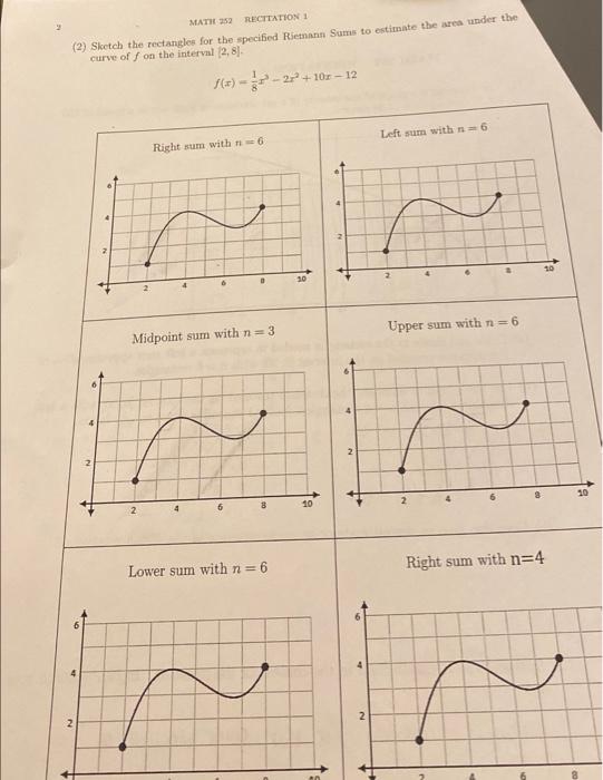 Solved Sketch the rectangles for the specified Riemann Sums | Chegg.com