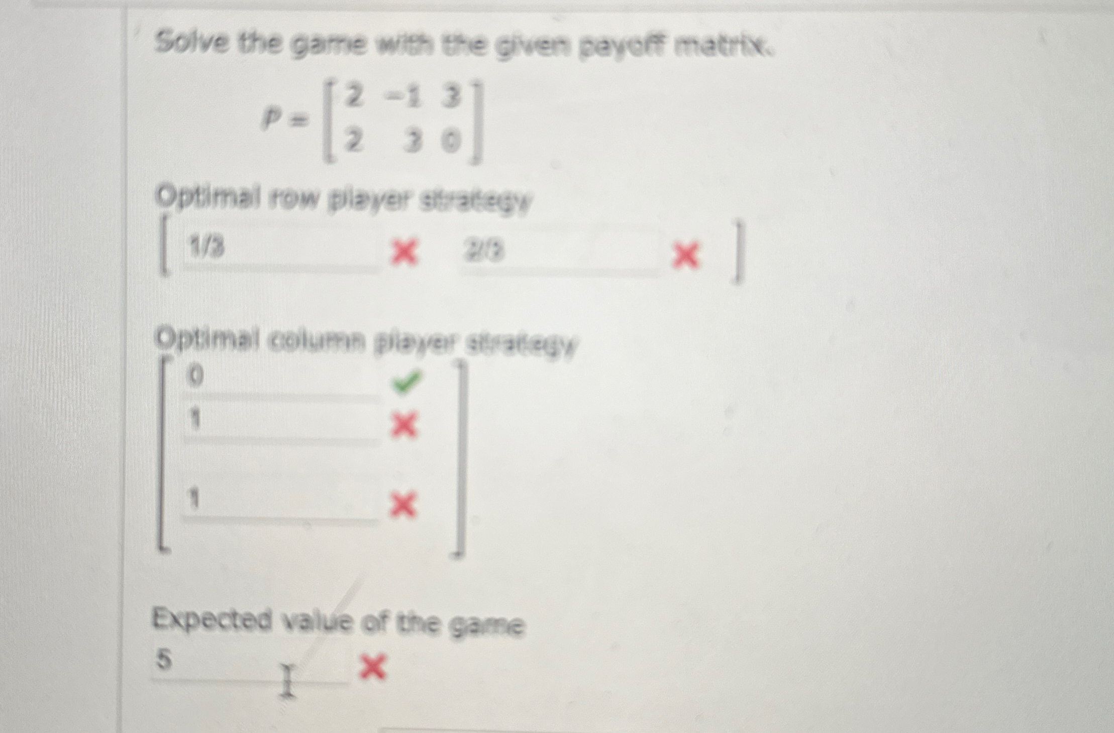 Solved Solve the game with the given payoff | Chegg.com