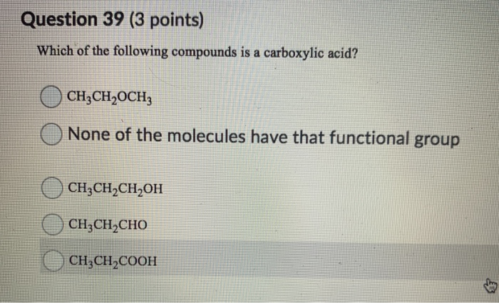 Solved Question 39 (3 points) Which of the following | Chegg.com