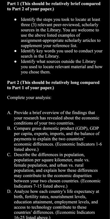 Part 1 (This should be relatively brief compared to | Chegg.com