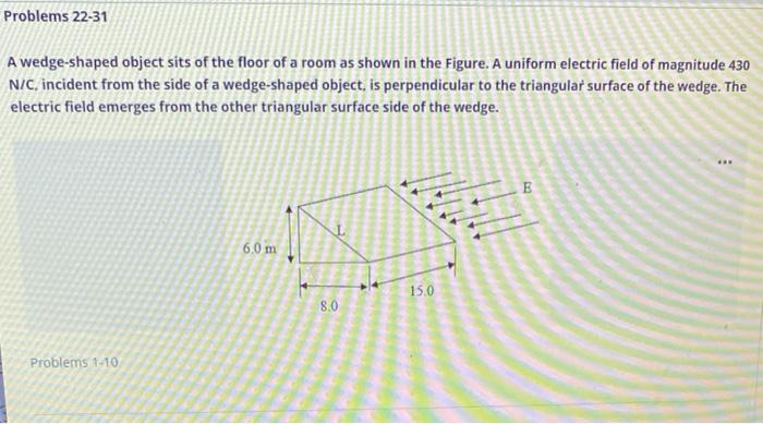 Solved Problems 22-31 A wedge-shaped object sits of the | Chegg.com