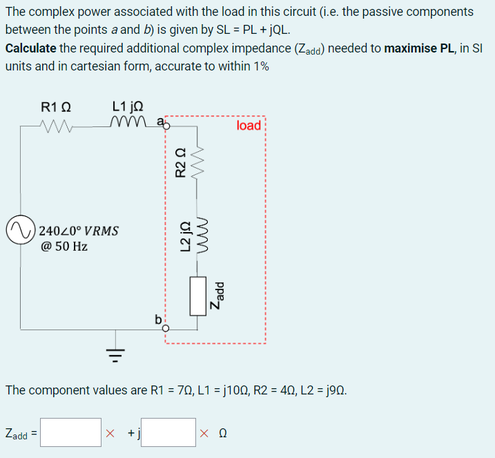 Solved The complex power associated with the load in this | Chegg.com
