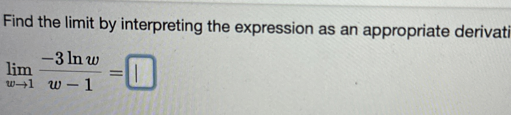 Solved Find the limit by interpreting the expression as an | Chegg.com