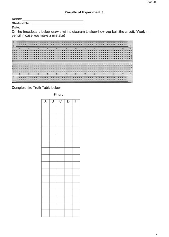 Solved DSY1501 Experiment 3. Objective: Convert binary input | Chegg.com