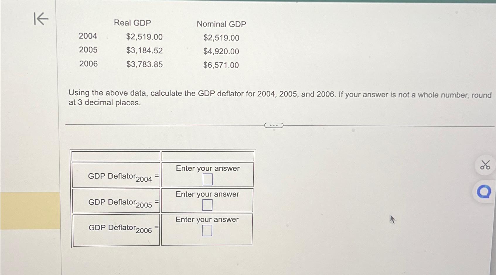 Solved K\table[[,Real GDP,Nominal | Chegg.com