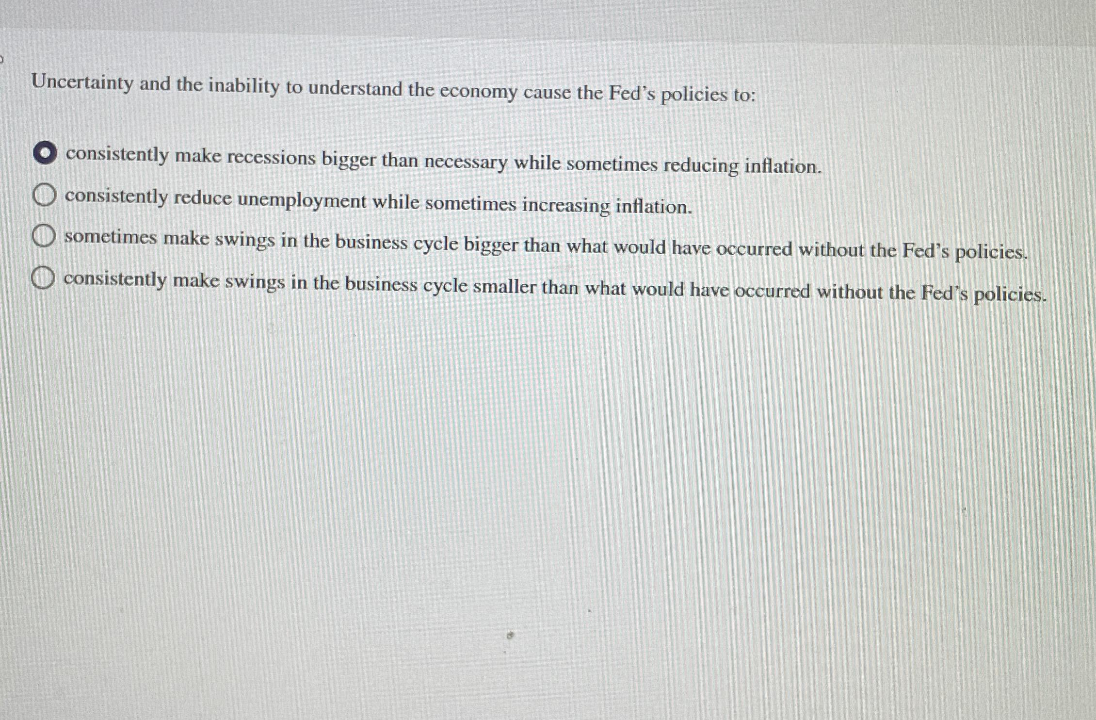 Solved Uncertainty and the inability to understand the | Chegg.com