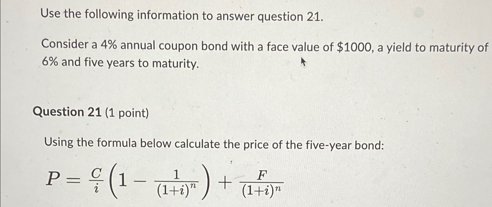 Solved Use the following information to answer question | Chegg.com