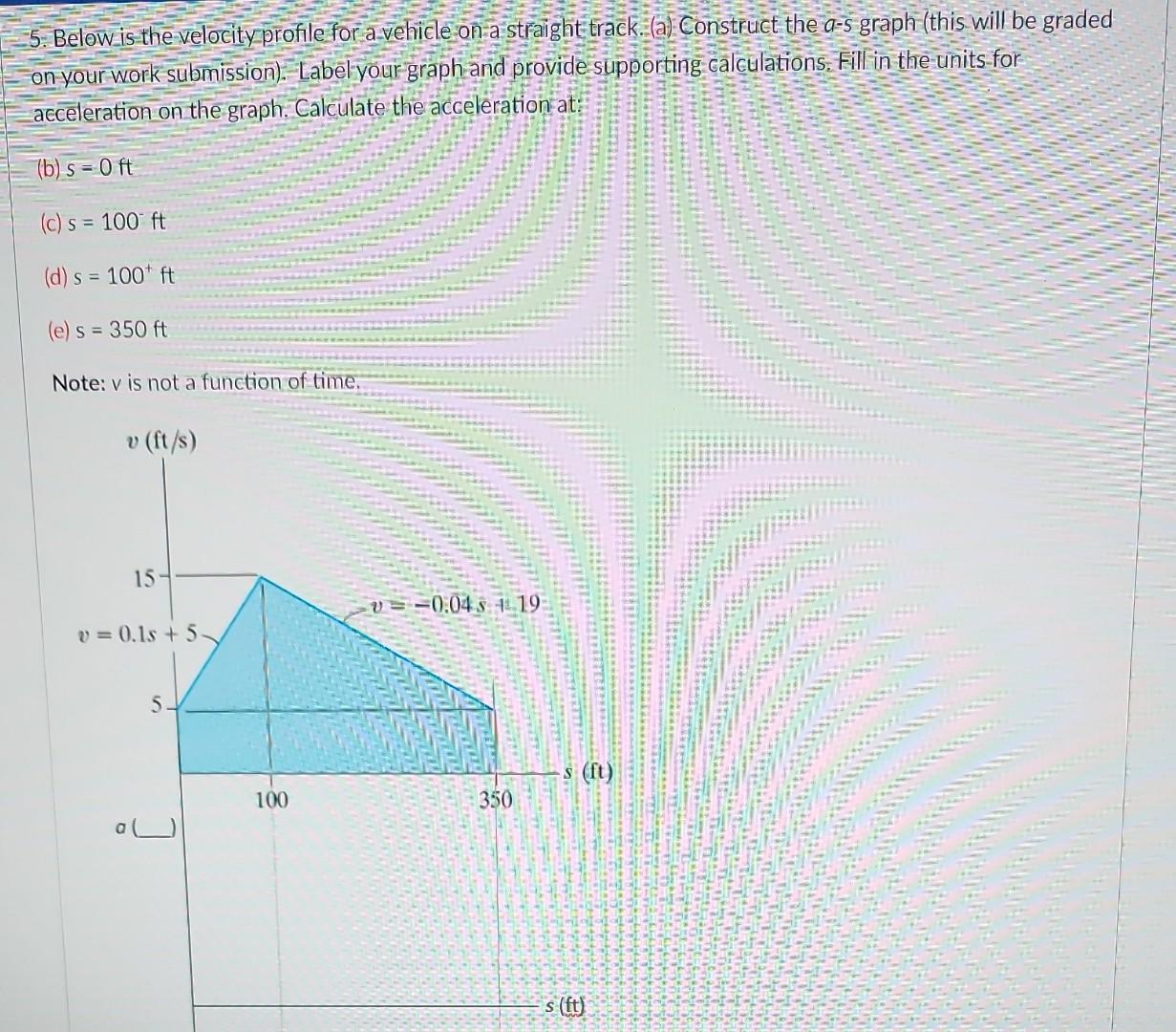 Solved 5. Below is the velocity profile for a vehicle on a | Chegg.com