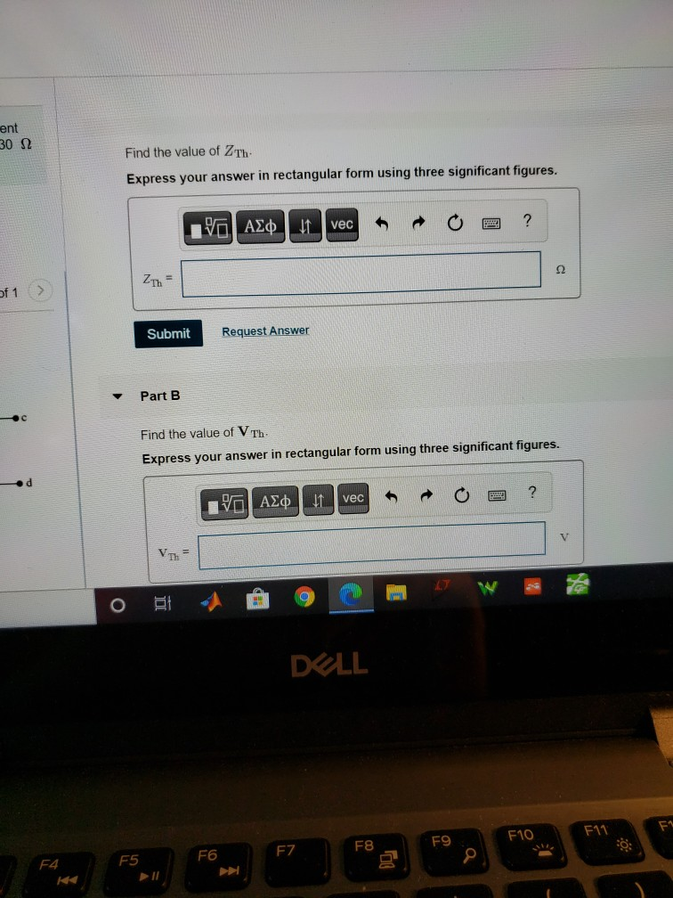 Solved Submit Request Answer Part B Find the value of V Th | Chegg.com