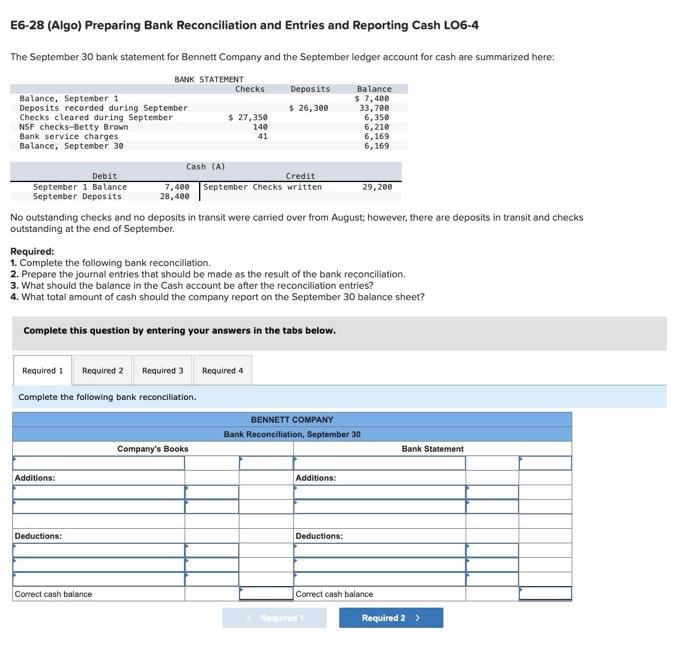 Solved E6-23 (Algo) Recording, Reporting, and Evaluating a | Chegg.com
