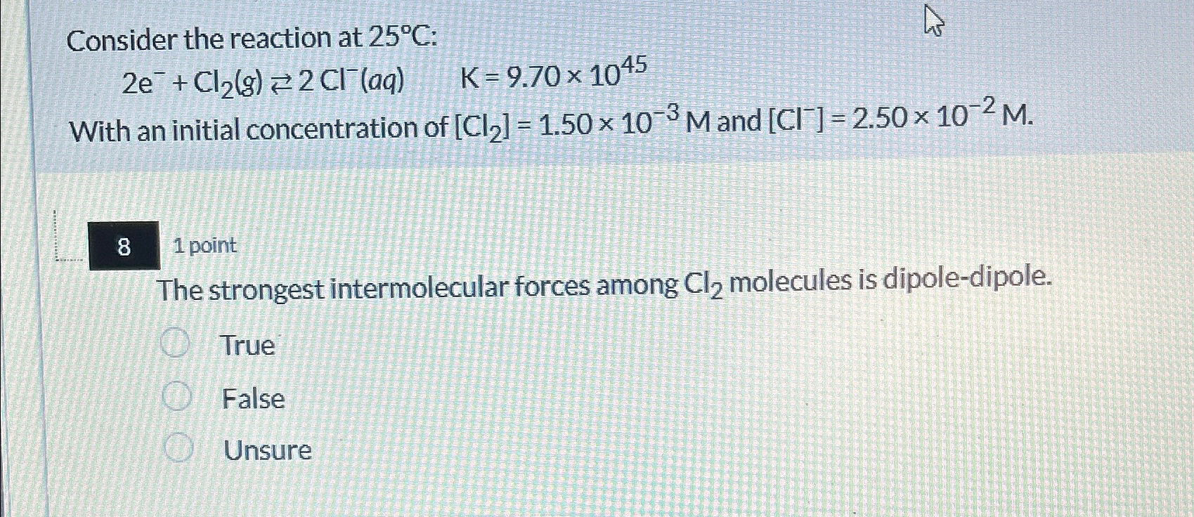 Solved Consider the reaction at 25°C | Chegg.com