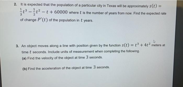 Solved 2. It is expected that the population of a particular | Chegg.com