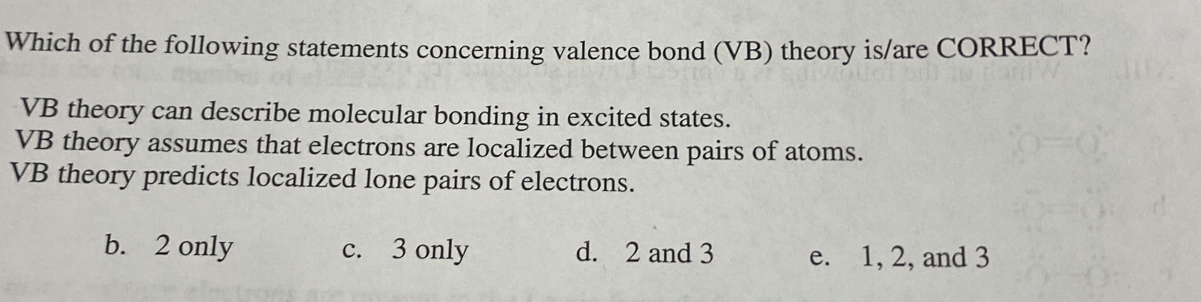 Solved Which of the following statements concerning valence | Chegg.com