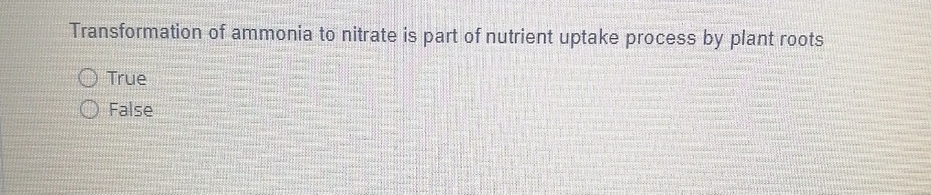 Solved Transformation of ammonia to nitrate is part of | Chegg.com