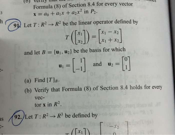 Solved 91 Let T: R2-R2 be the linear operator defined by X2 | Chegg.com