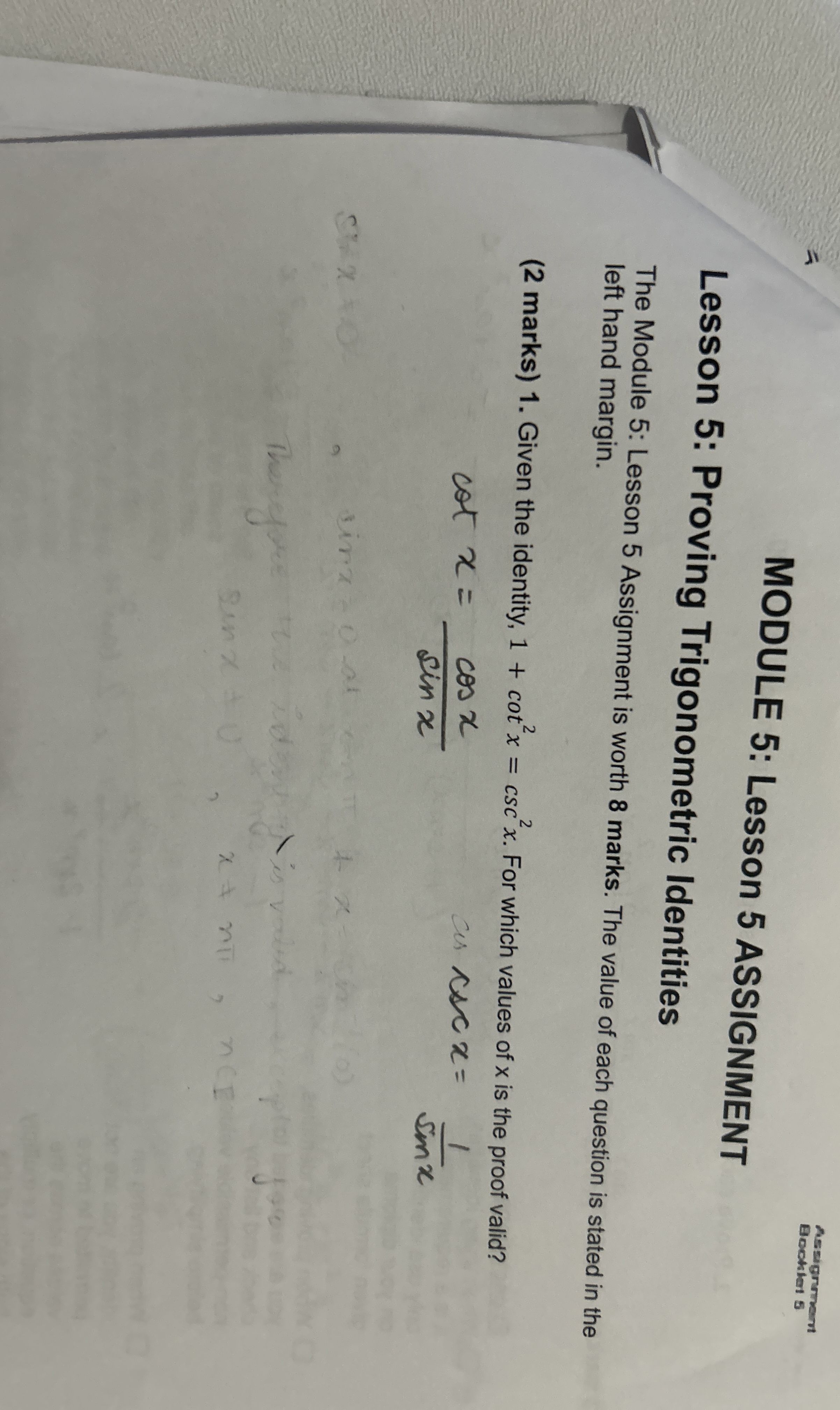 Solved AssignariarBockler 5MODULE 5: Lesson 5 | Chegg.com