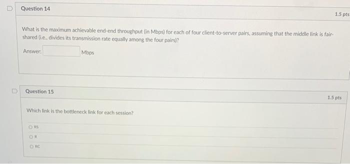 Solved Part 3) End to end throughput and bottleneck links: | Chegg.com