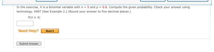 Solved In the exercise, X is a binomial variable with n=4 | Chegg.com