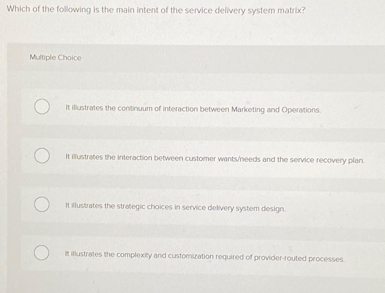 Solved Which of the following is the main intent of the | Chegg.com