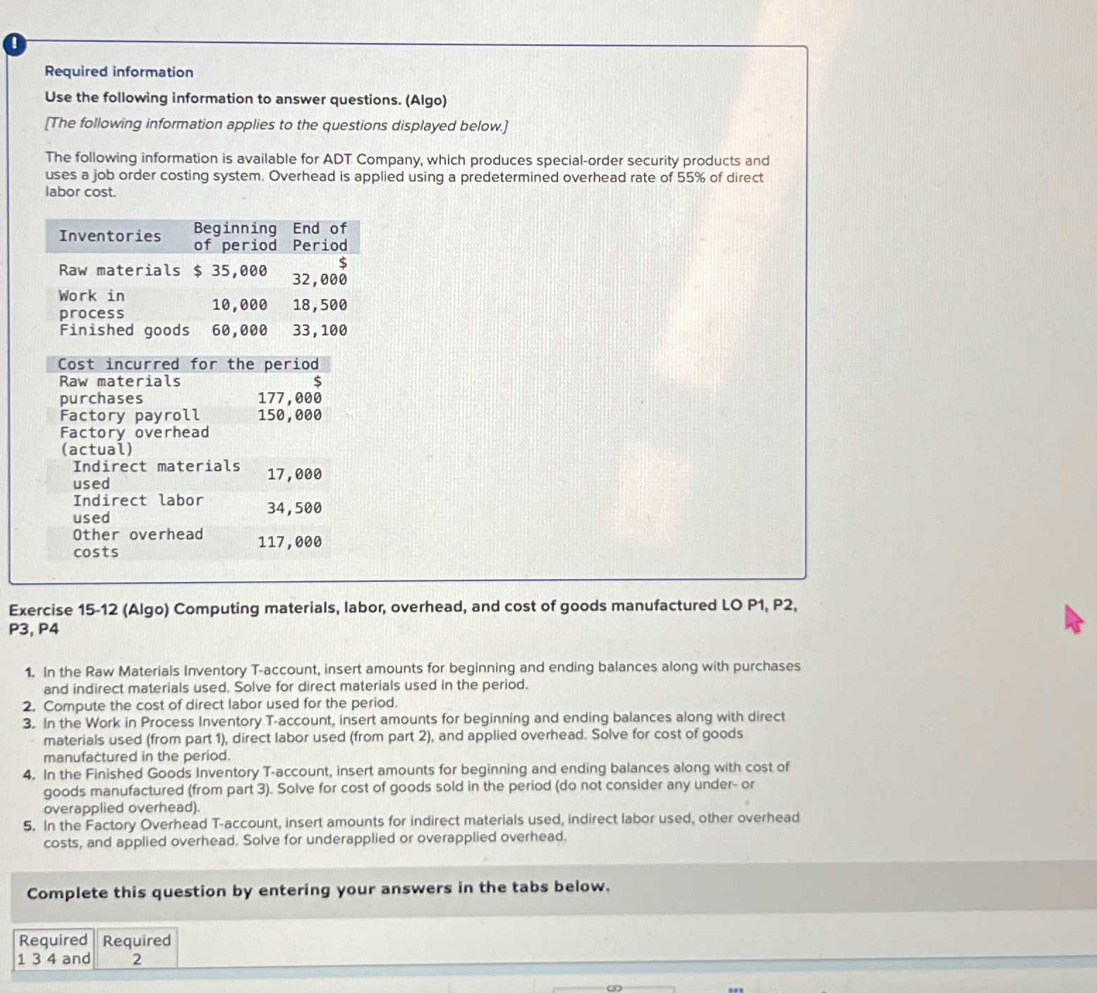 Solved In the Raw Materials Inventory T-account, insert | Chegg.com