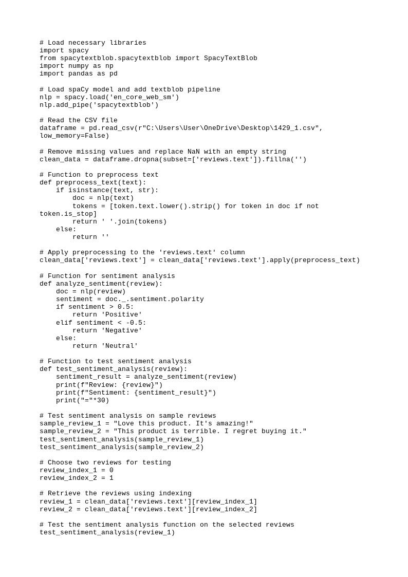 Solved # Load necessary librariesimport spacyfrom | Chegg.com