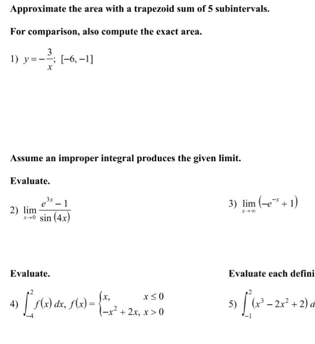 Solved Approximate the area with a trapezoid sum of 5 | Chegg.com