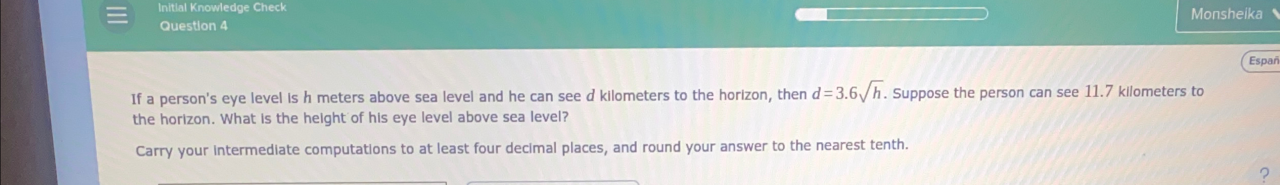 Solved Initial Knowledge CheckQuestion 4If a person's eye | Chegg.com